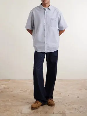 FRIZMWORKS Striped Cotton-blend Seersucker Shirt