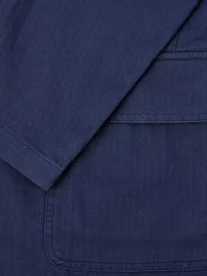 DRAKE'S Games Herringbone Cotton Suit Jacket - Blue