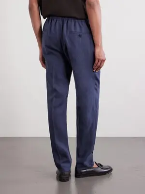 DE PETRILLO Straight-leg Pleated Linen Trousers