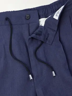 DE PETRILLO Straight-leg Pleated Linen Trousers