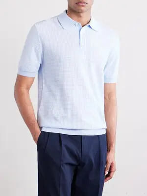 DE PETRILLO Cotton-jacquard Polo Shirt