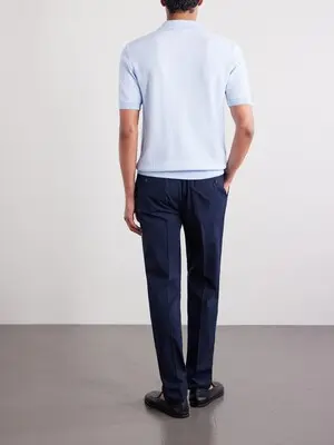 DE PETRILLO Cotton-jacquard Polo Shirt