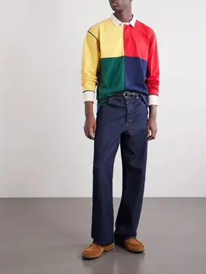 DRAKE'S Colour-block Cotton-jersey Rugby Shirt - Multi