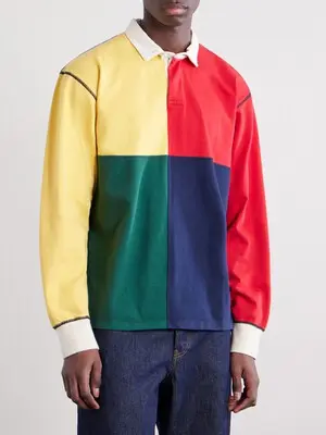 DRAKE'S Colour-block Cotton-jersey Rugby Shirt - Multi