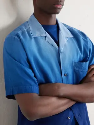 Blue Blue Japan Camp-collar Dégradé Woven Shirt