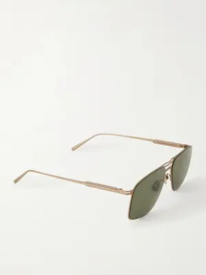 Brunello Cucinelli Aviator-style Titanium Sunglasses - Gold