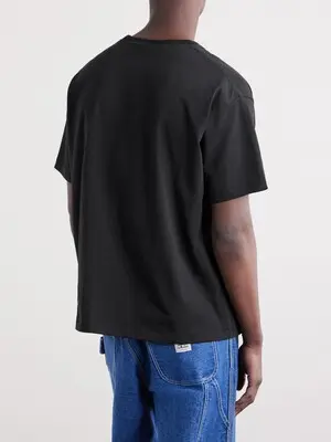 BODE Logo-appliquéd Cotton-jersey T-shirt - Black