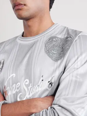 Acne Studios Erwin Logo-detailed Jersey Long-sleeve T-shirt - Gray