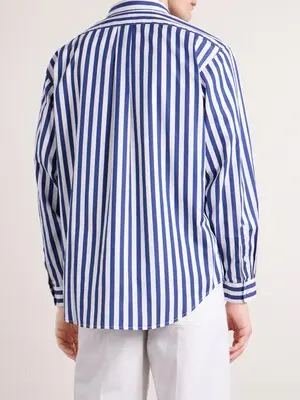 Aimé Leon Dore Oversized Logo-embroidered Striped Cotton Shirt