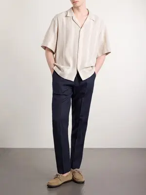 A KIND OF GUISE Samata Striped Cotton And Linen-blend Shirt - Neutrals
