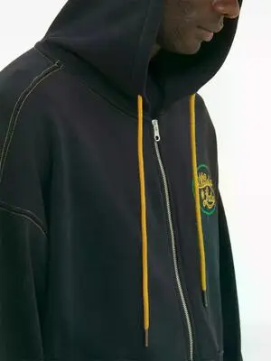 NICHOLAS DALEY Appliqué Zip-up Hooded Sweatshirt