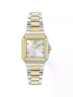 Versace Greca Edge 30mm Watch - Silver