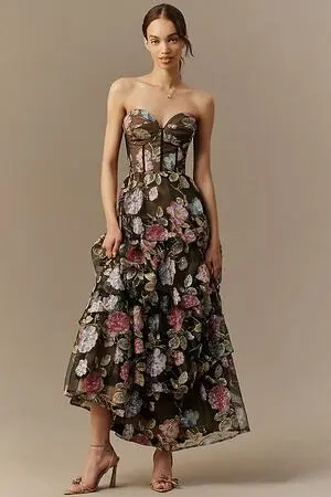 Dress The Population Layana Strapless Gown - Black