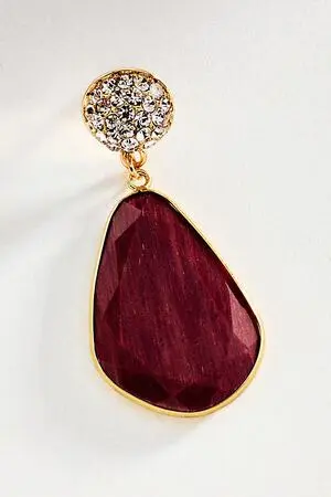 Anthropologie Stone Drop Earrings - Pink