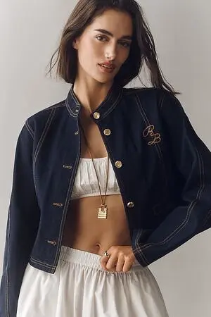ROWING BLAZERS Denim Jacket With Embroidered Logo - Rinsed Denim