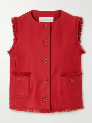 Max Mara Frayed Cotton-twill Vest