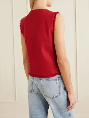 Max Mara Frayed Cotton-twill Vest