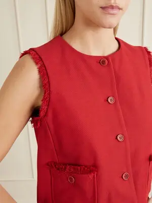 Max Mara Frayed Cotton-twill Vest