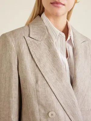 Max Mara Double-breasted Linen Blazer - Neutrals