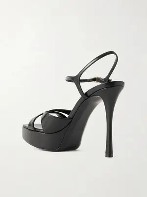Saint Laurent Debbie Leather Platform Sandals