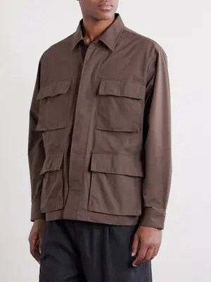 WTAPS Logo-print Cotton-blend Cordura® Overshirt - Brown