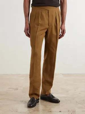 Rubinacci Manny Straight-leg Pleated Trousers
