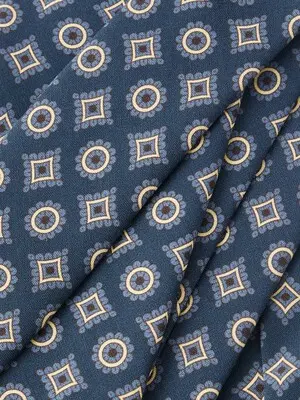 Thom Sweeney 8cm Printed Silk Tie - Blue