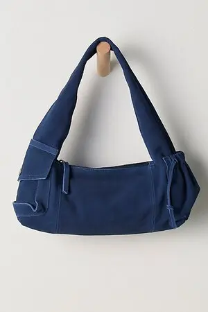 Free People Soto East West Suede Shoulder Bag - Navy