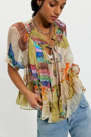 MES DEMOISELLES Malba Short Sleeve Blouse