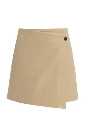 Closed A" Wrap Effect Mini Skirt