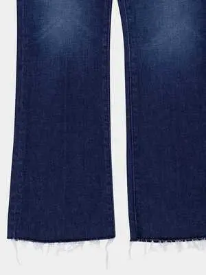 MOTHER The Hustler Flood Fray Jeans - Blue