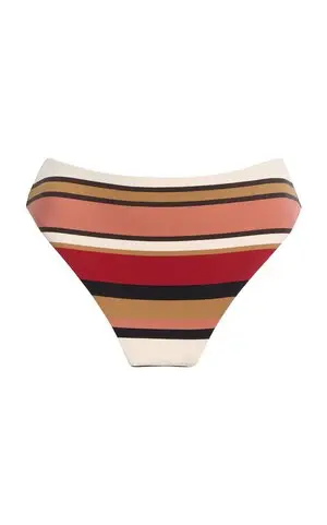 ZULU & ZEPHYR High-waisted Striped Bikini Brief