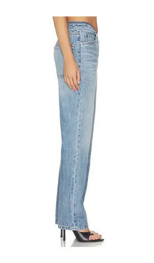 Alexander Wang Dipped V Zip Waistband Straight Leg Jeans