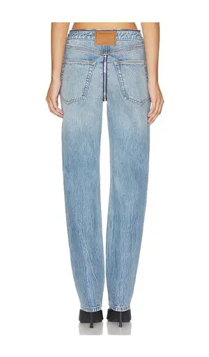 Alexander Wang Dipped V Zip Waistband Straight Leg Jeans