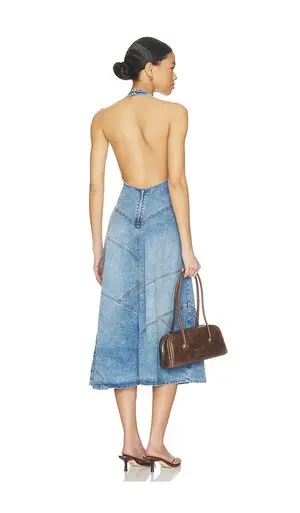 EB DENIM Delphi Pieced Halter Dress