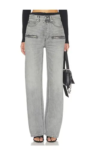Alexander Wang Silk Prestyle Float Jeans With Horizontal Zips - Grey