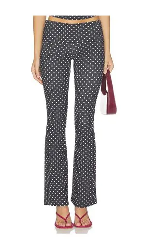 Miaou Alba Polka Dot Flare Pants - Black