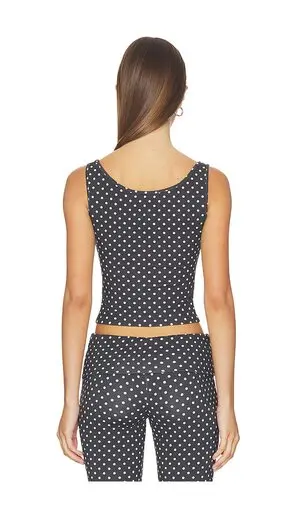 Miaou Luna Cropped Top With Polka Dot Print - Black