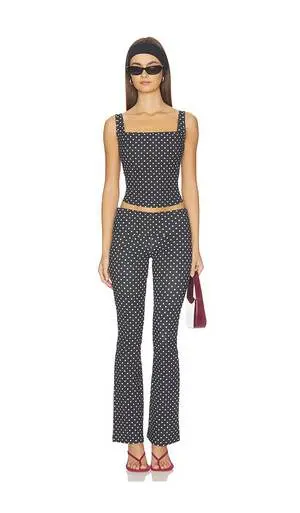 Miaou Luna Cropped Top With Polka Dot Print - Black