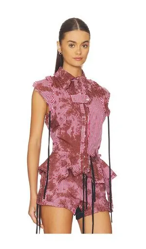 Ottolinger Picnic Ruched Ruffle Blouse