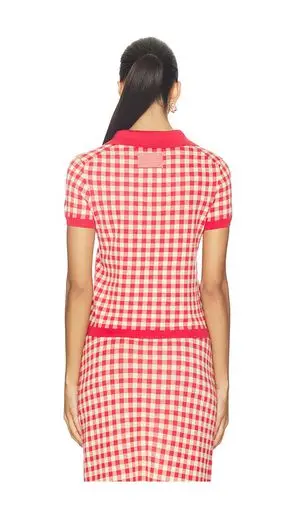 Guest In Residence Gingham Shrunken Polo - Red