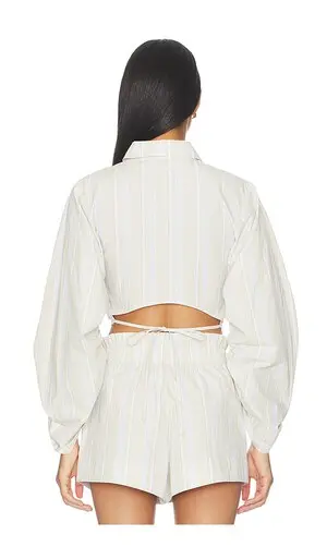 HEVRON Raquel Poplin Shirt With Balloon Sleeves