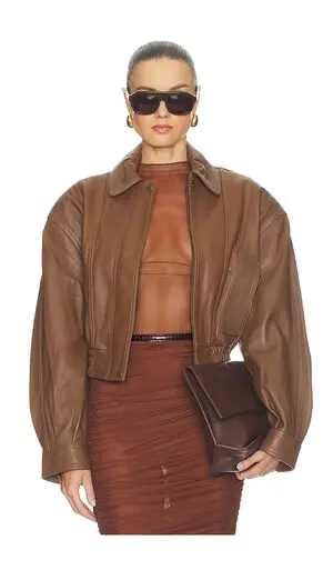 Ronny Kobo Samson Leather Jacket - Brown