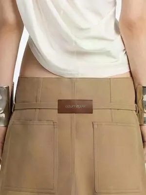 COURREGES Belted A-line Shorts