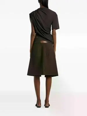 COURREGES Buckled Knee-length Shorts - Brown