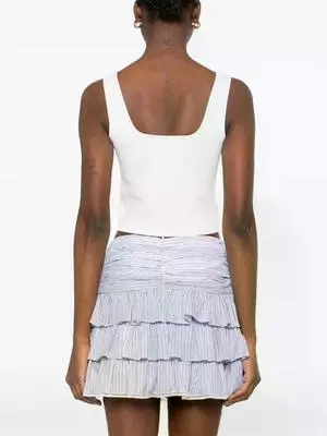 Sandro Floral Embellished Knit Cropped Top - White