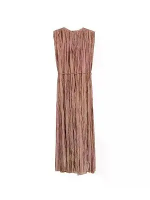 ROBERTO COLLINA Ruched Tie Dress - Brown