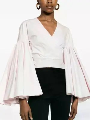 Jacquemus Balloon Sleeve Wrap Top - Pink
