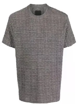 Givenchy 4g-motif Cotton-blend T-shirt - Grey