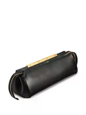 Khaite Donna Leather Evening Clutch - Black